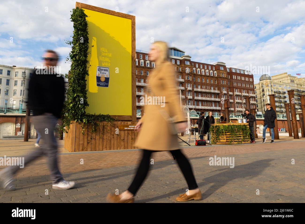 EDITORIAL USE ONLY A 20ft billboard, made from all-natural materials ...