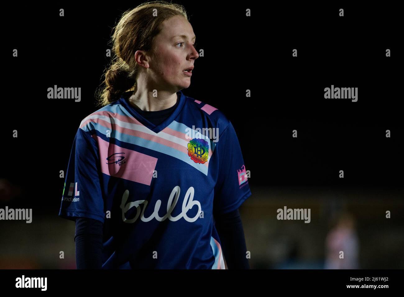 Ceylon Hickman (Dulwich Hamlet) wearing special kit for Football vs ...