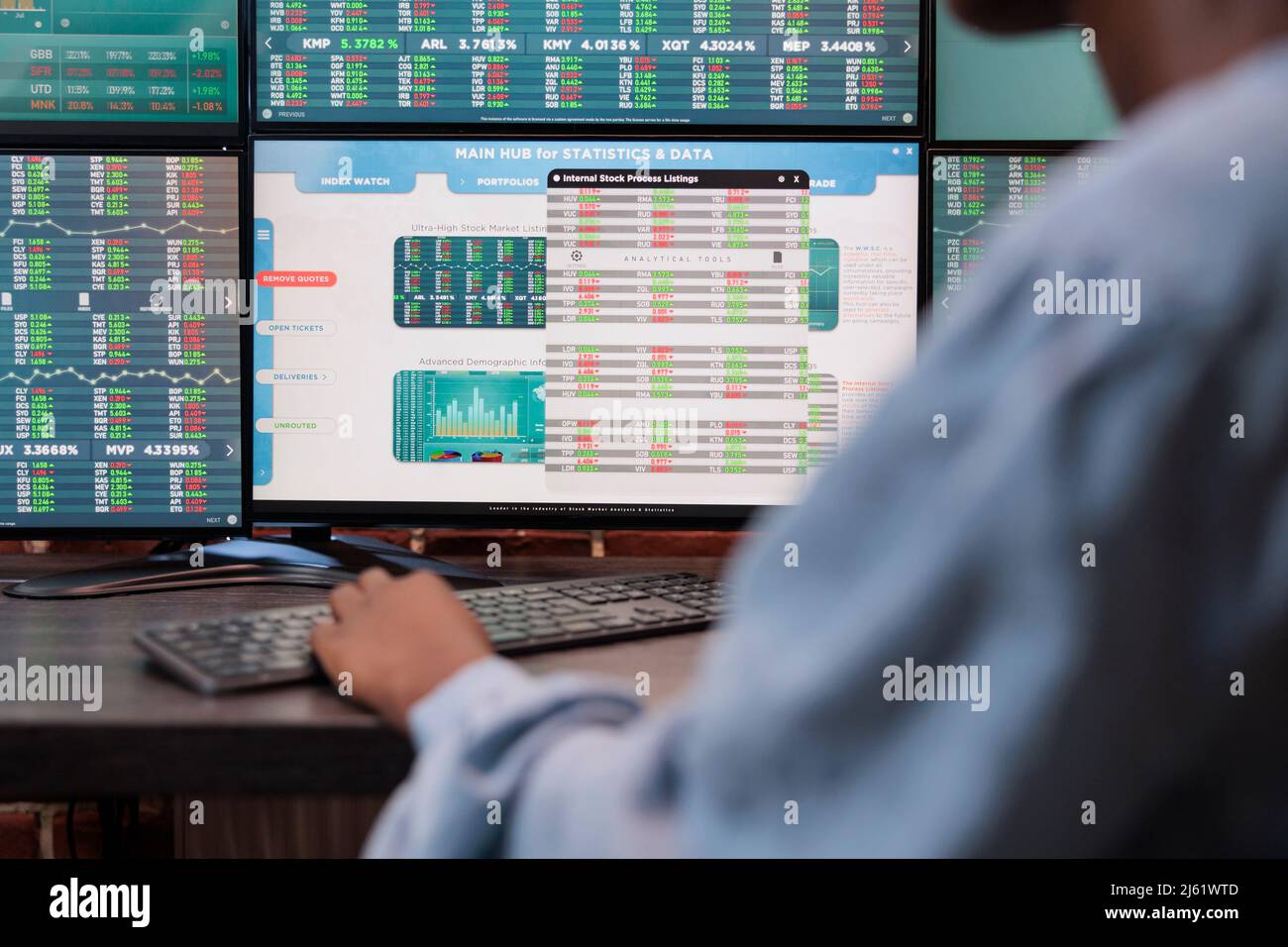 Multi Monitor Workstation High Resolution Stock Photography and Images ...