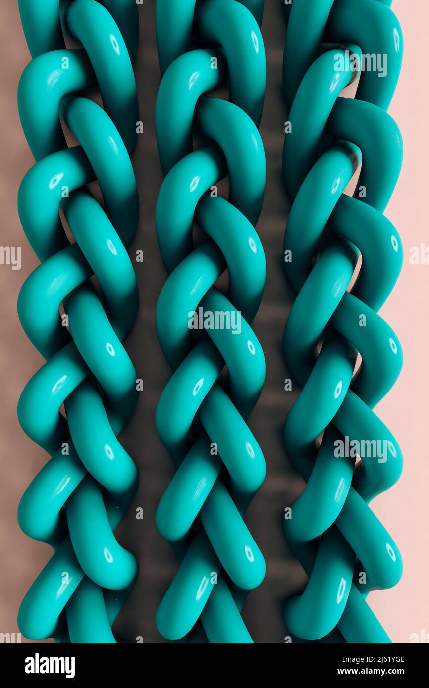 Three dimensional render of green metallic ropes Stock Photo - Alamy