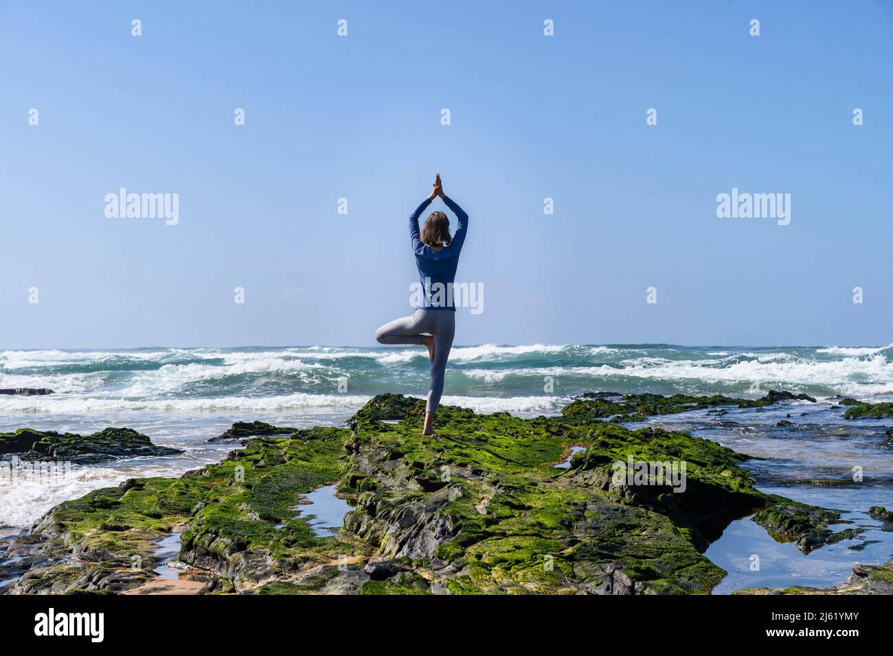 Women doing tree pose hi-res stock photography and images - Alamy