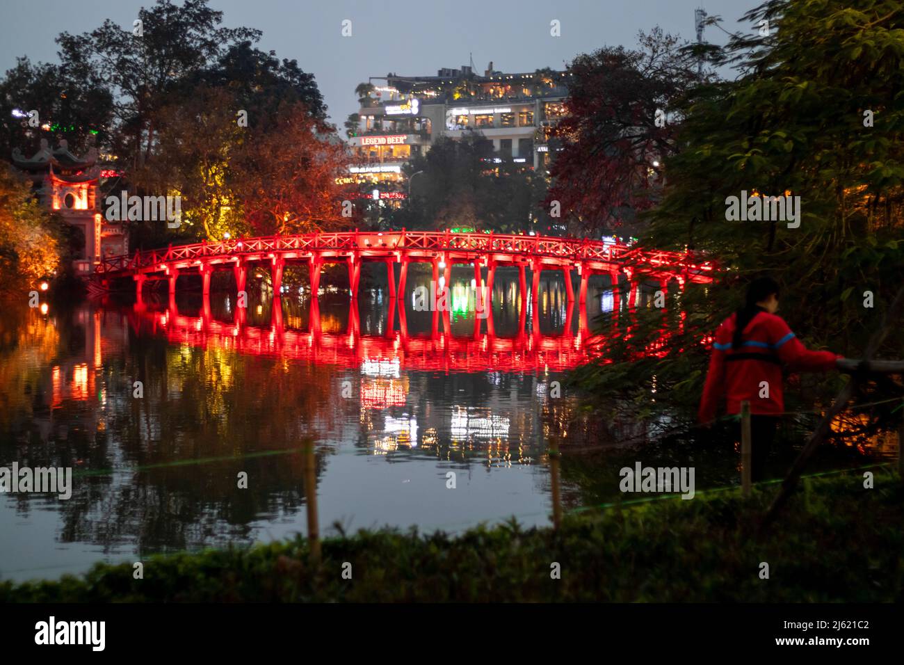 Bride leading to the Knoc Son Temple in hanoi Stock Photo - Alamy