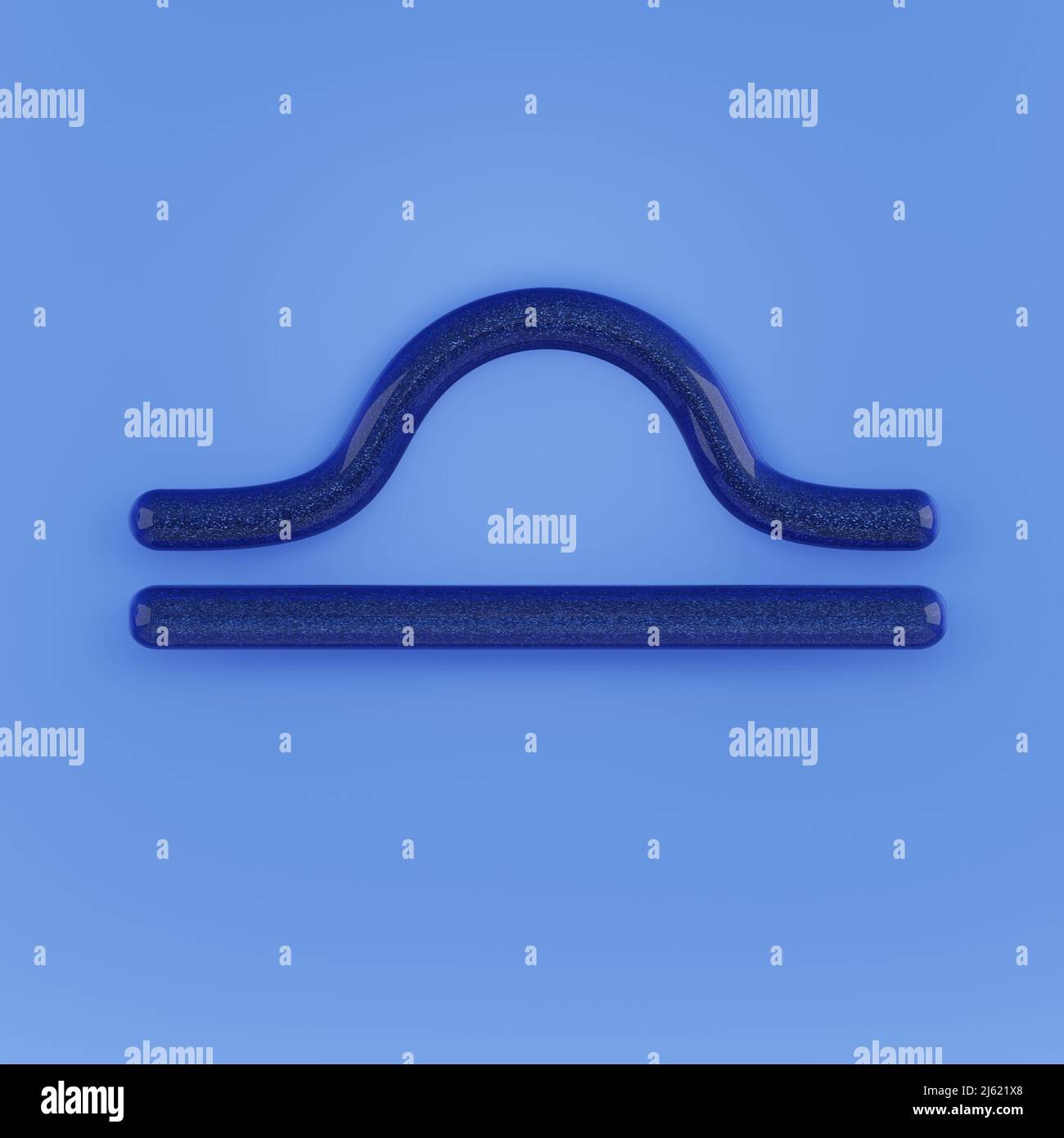 3D illustration of Libra Zodiac sign. Glittering and shining blue Libra ...