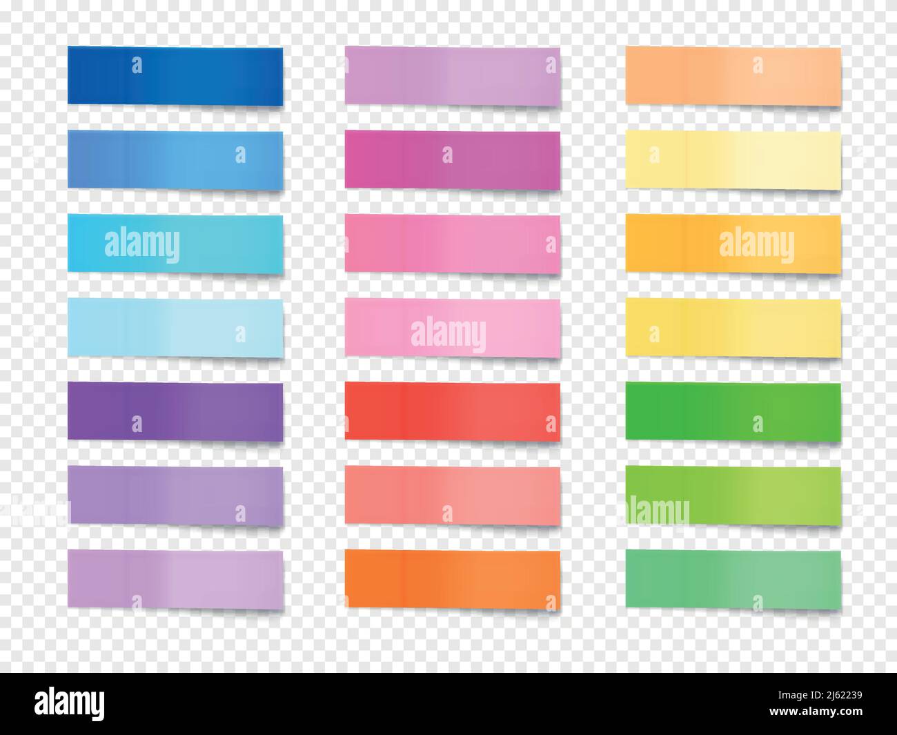 Sticky notes vector illustration of paper memo of different colors ...