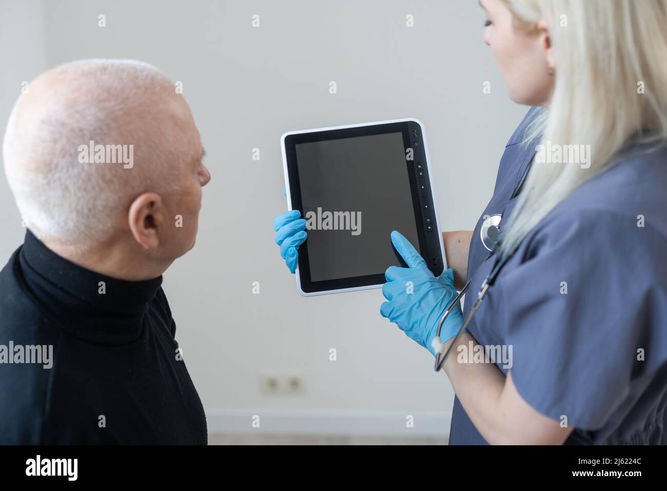 old man and doctor. Elderly healthcare, geriatric concept Stock Photo ...
