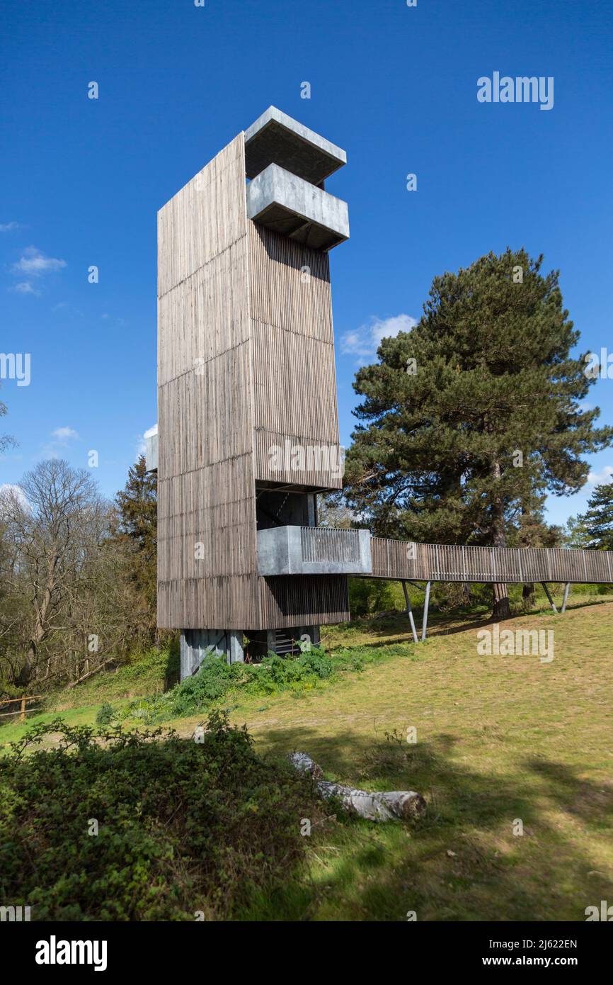 Viewing tower Anglo-Saxon royal burial ground, Sutton Hoo, Suffolk ...