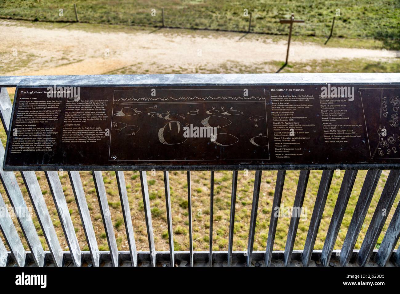 Information panel diagram of Anglo-Saxon royal burial ground, Sutton ...