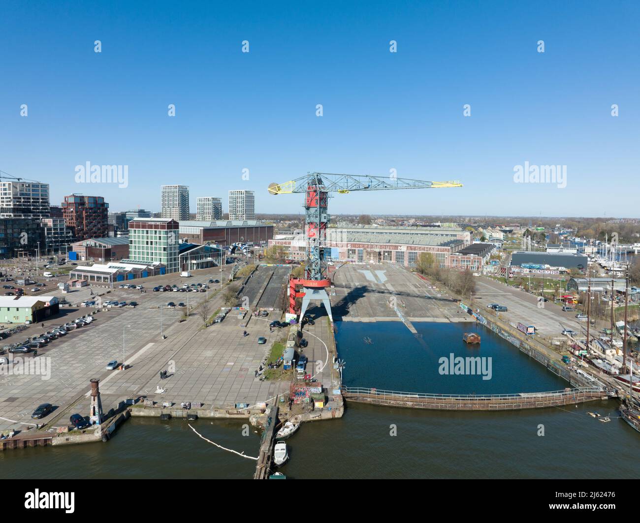 Amsterdam, 19th of March 2022, The Netherlands. NDSM wharf crane modern ...