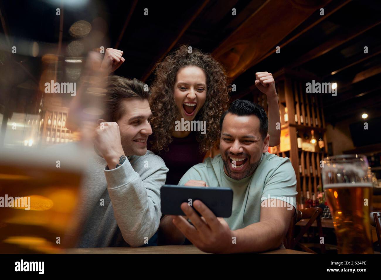 Football fans cheering beer hi-res stock photography and images - Alamy