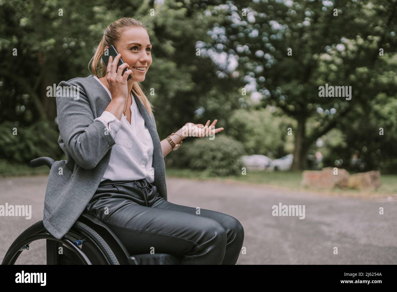 Disabled person talking hi-res stock photography and images - Alamy