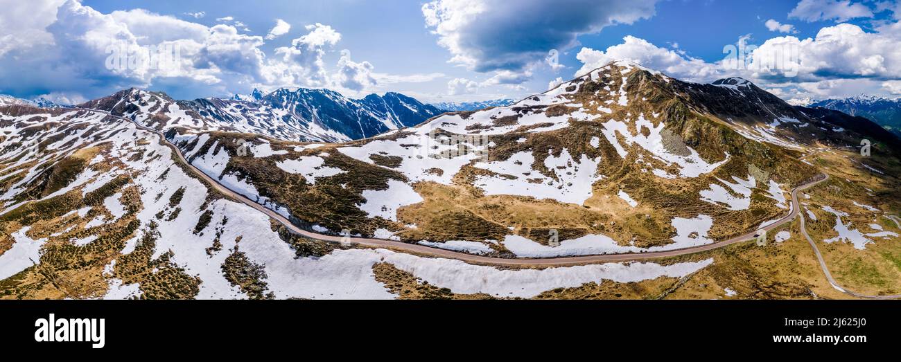 Italy, South Tyrol, Drone panorama of Penser Joch pass Stock Photo - Alamy