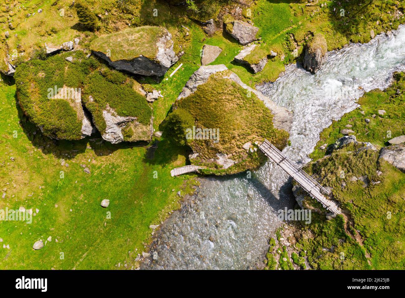 Drone view small bridge passer river hi-res stock photography and ...