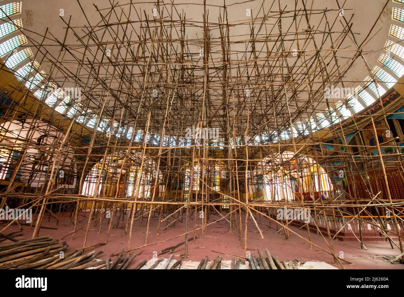 Inside the Axum Tsion St. Mary during renovations Stock Photo - Alamy