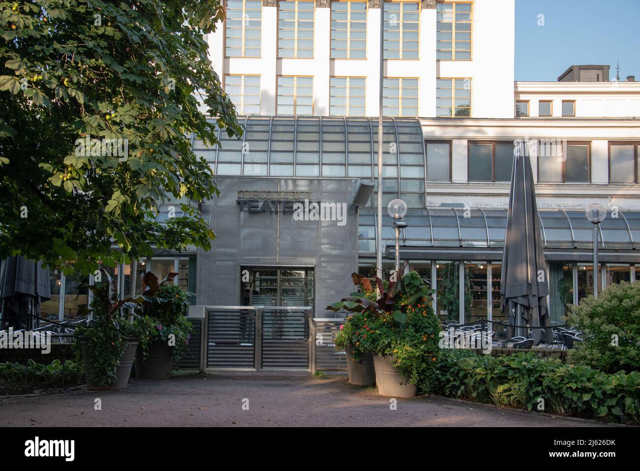Entrance to Restaurant Teatteri, located in the Swedish Theatre at the ...