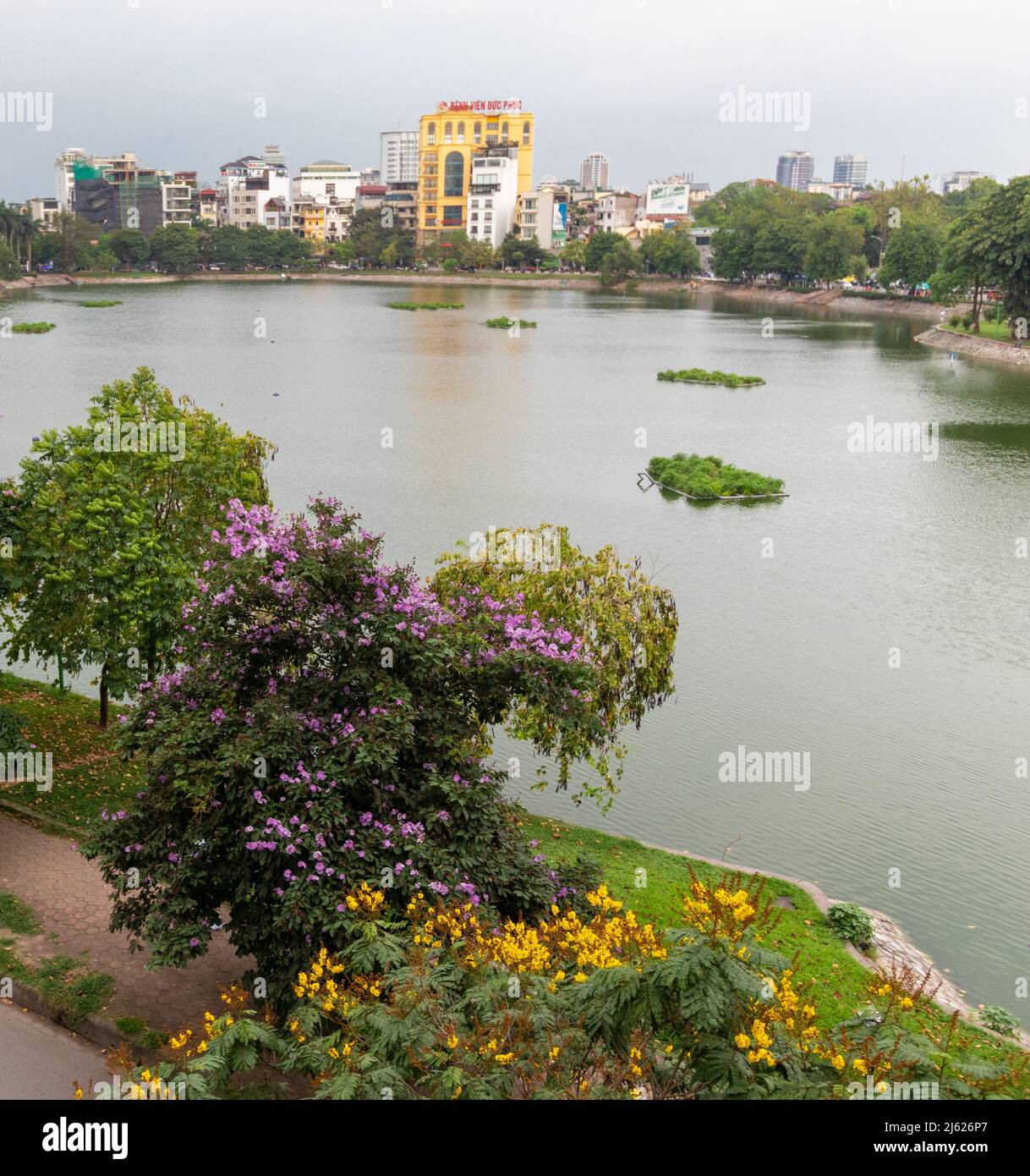 Ba Mau Lake in spring and during sunrise Stock Photo - Alamy