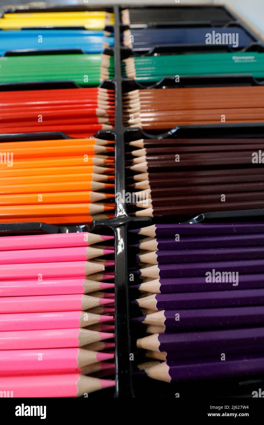 Coloring pencils assortment hi-res stock photography and images - Alamy