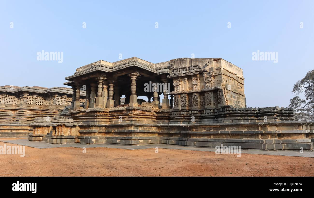 East side view of Nandi Temple Hoysaleswara Temple, Halebeedu ...