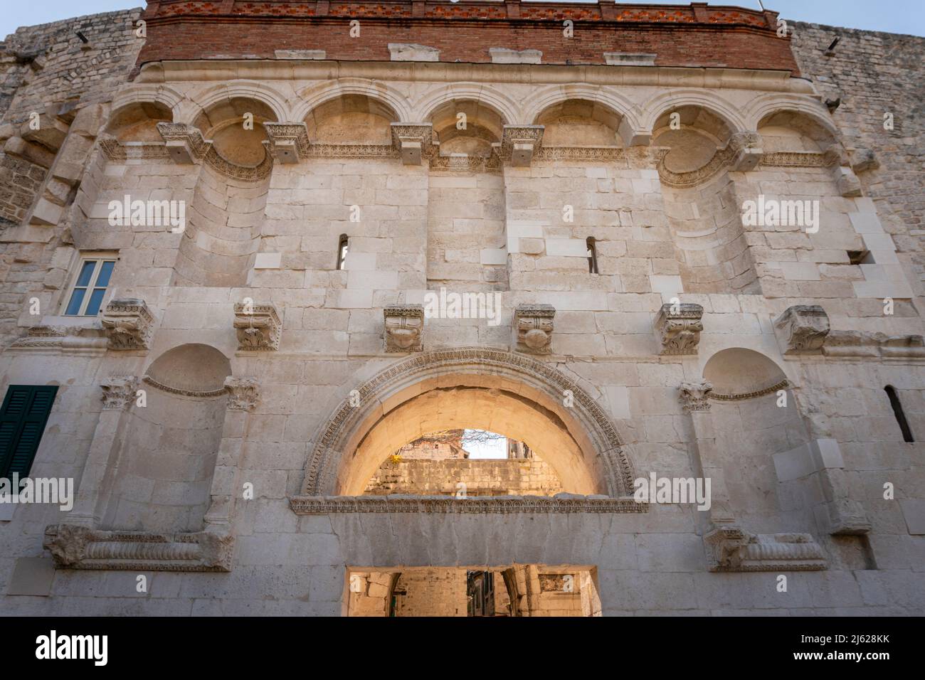 Facade of the Golden Gate in the Diocletian's Palace in Split, Croatia ...