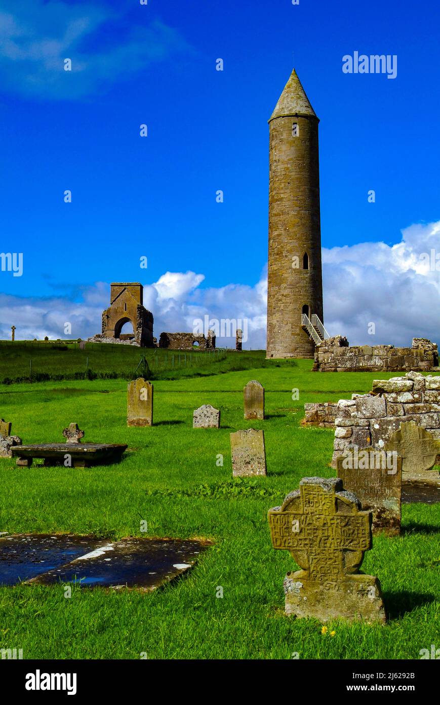 The Round Tower at Devenish Island, Enniskillen, Lower Lough Erne ...