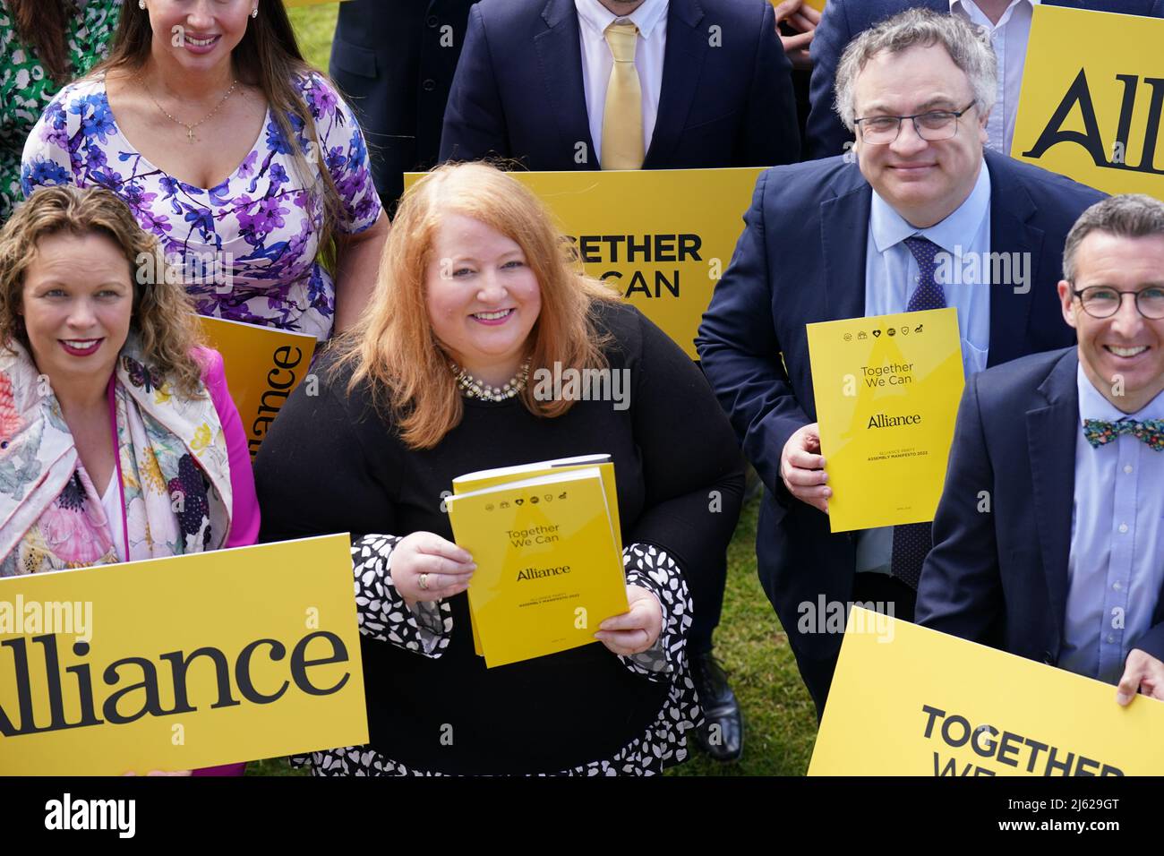 Alliance Party leader Naomi Long with some of her party's candidates at ...