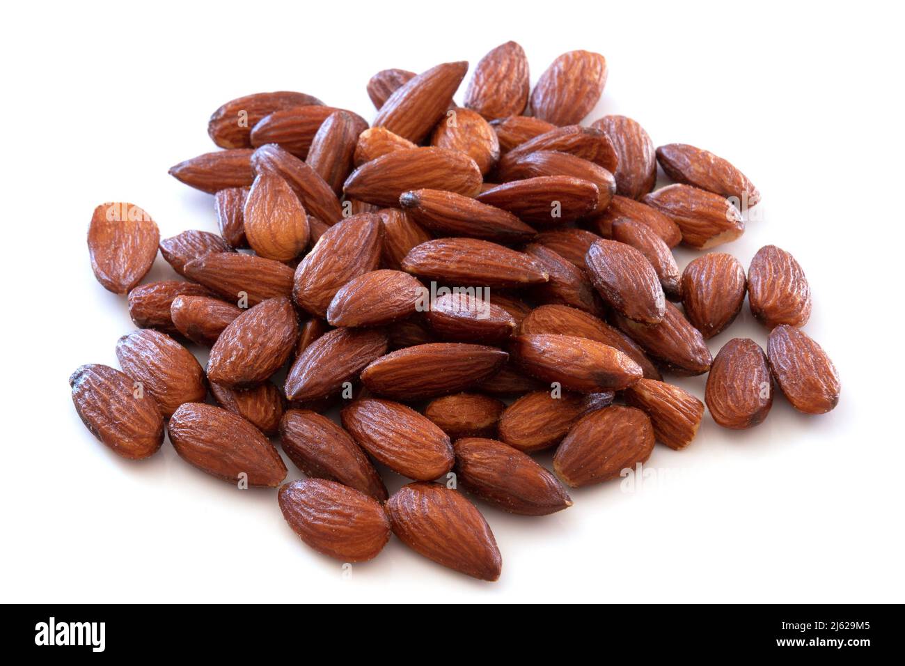 pile of almonds isolated on white background Stock Photo - Alamy