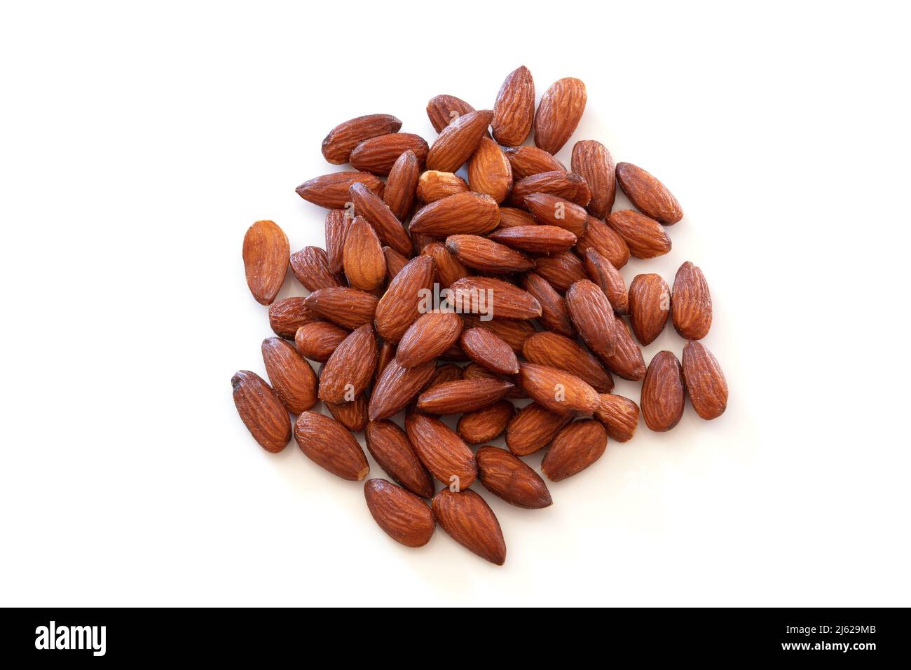 pile of almonds isolated on white background Stock Photo - Alamy