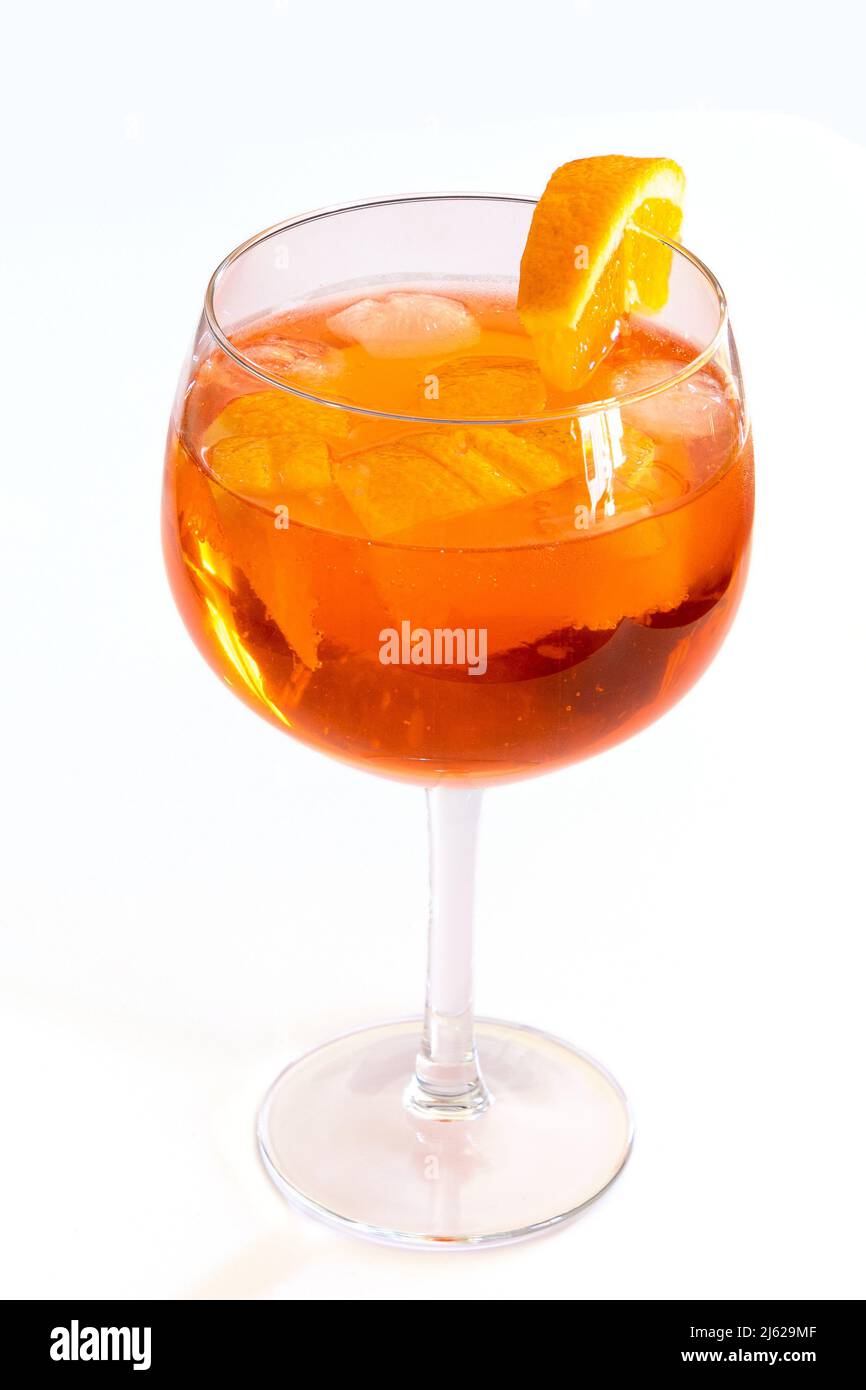 spritz cocktail isolated on a white background Stock Photo - Alamy