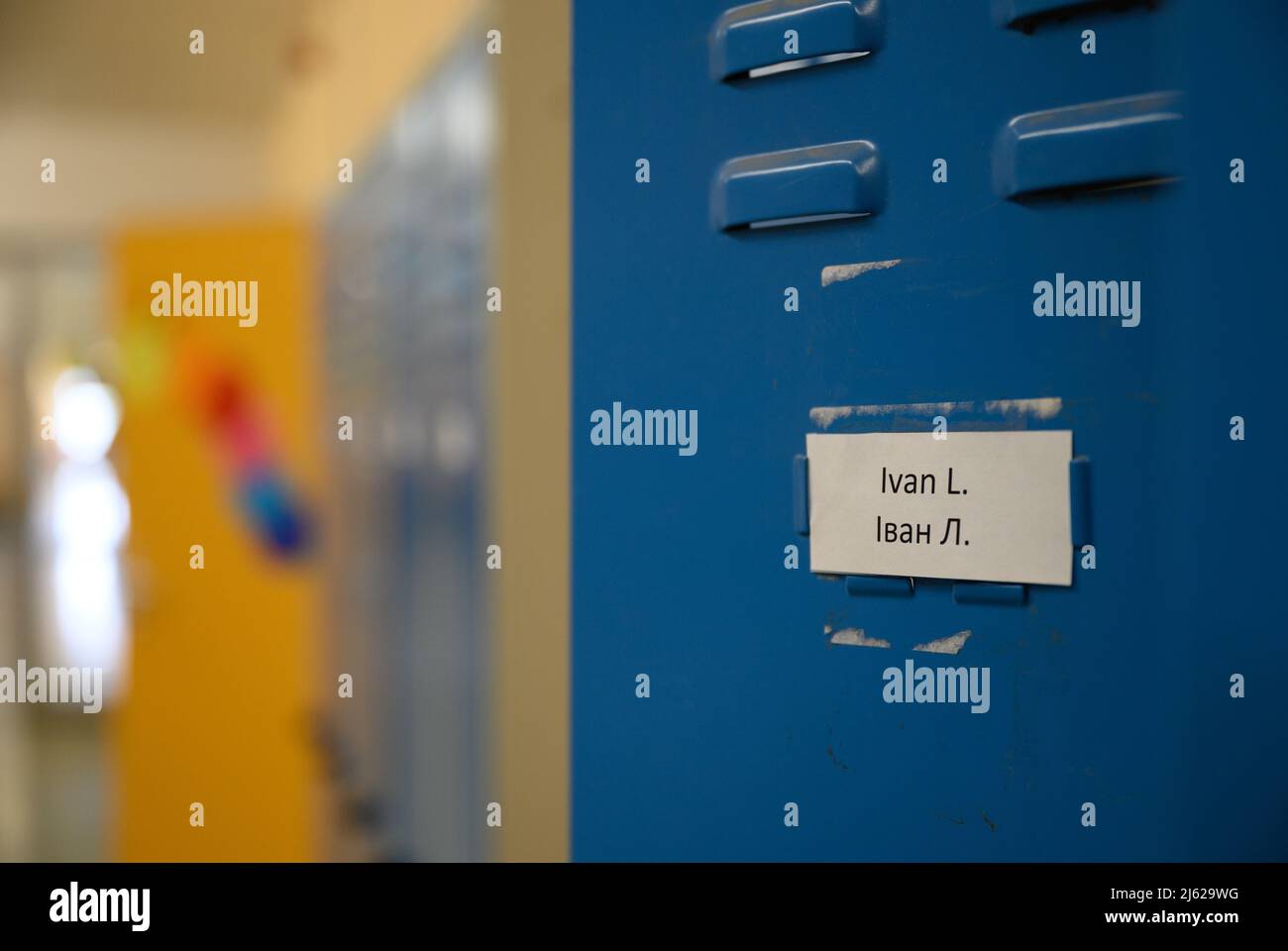 Dresden, Germany. 27th Apr, 2022. The name Ivan, a student from Ukraine ...