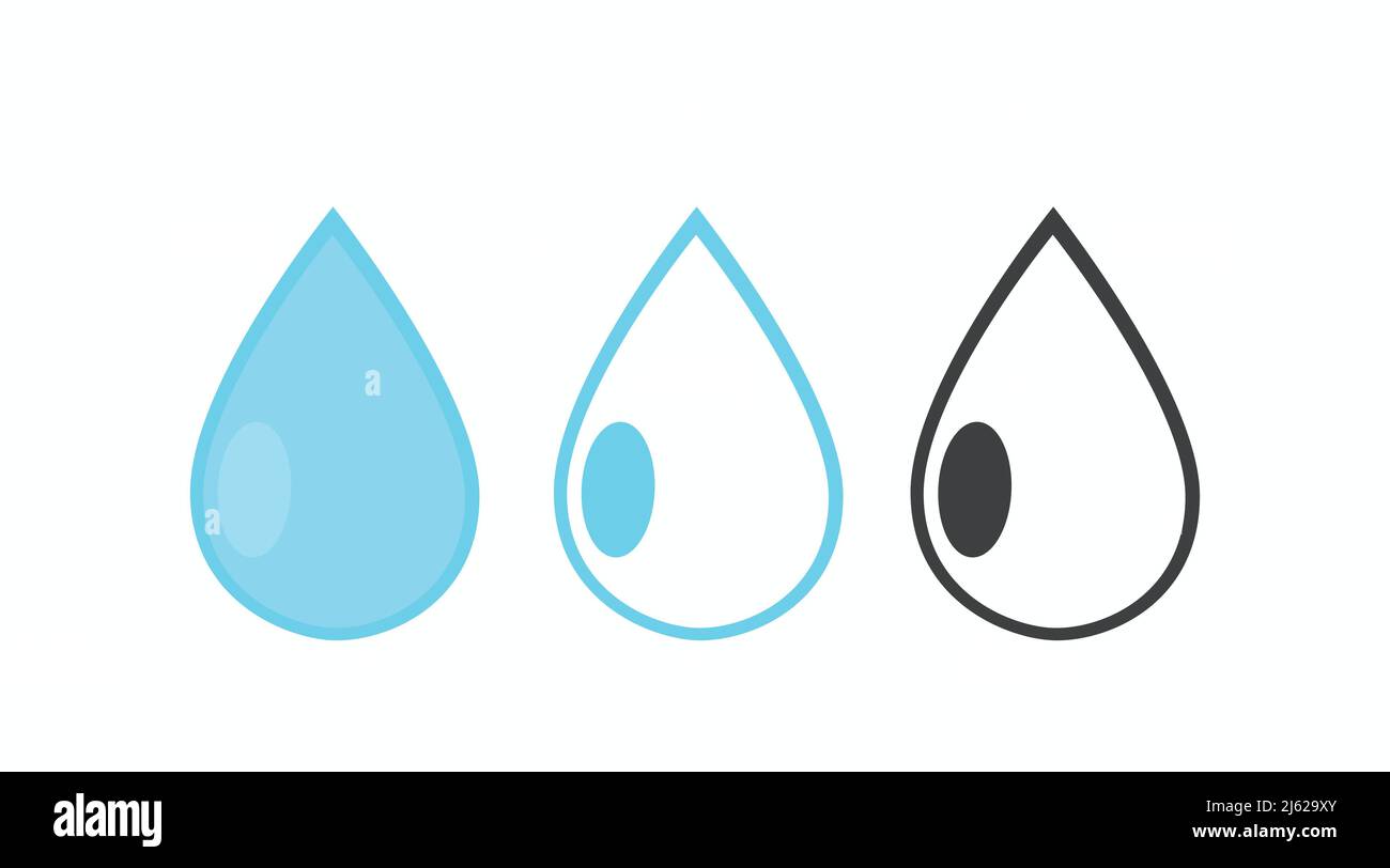 Drop Icon Set. Vector isolated editable flat illustration set of drops ...