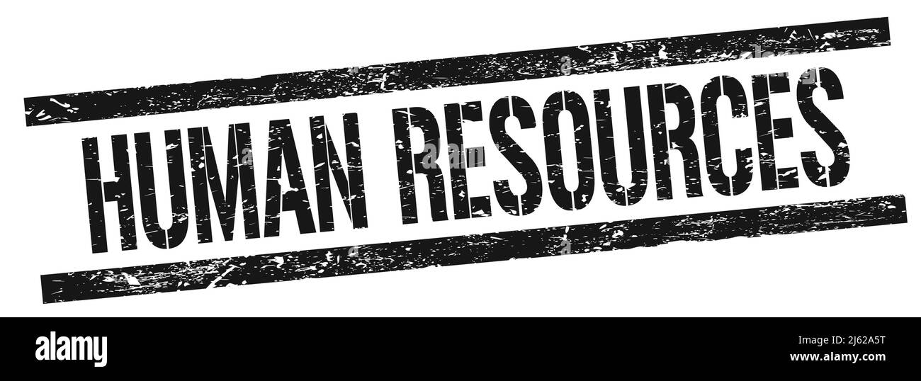 HUMAN RESOURCES text on black grungy rectangle stamp sign Stock Photo ...