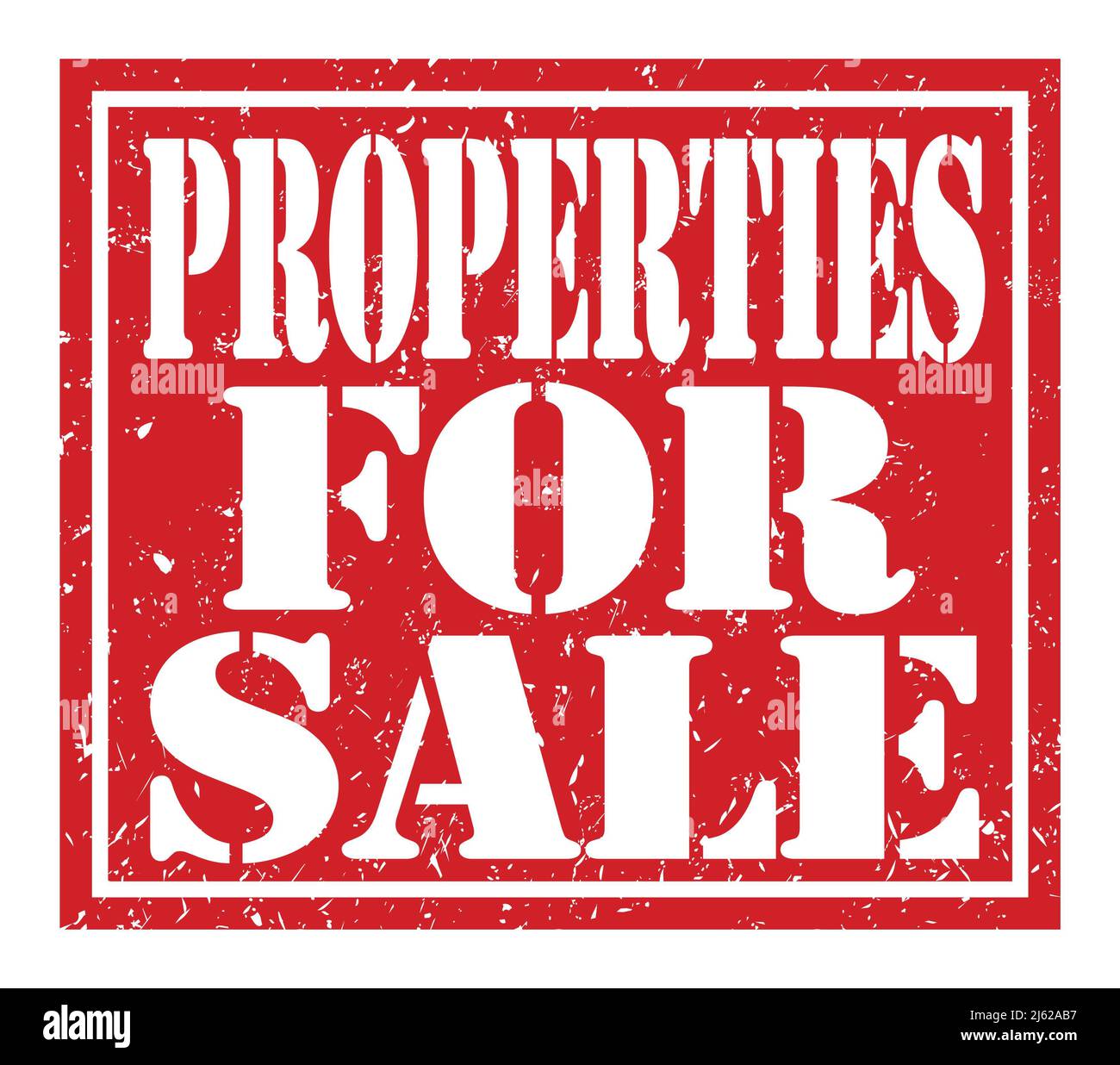 PROPERTIES FOR SALE, words written on red stamp sign Stock Photo - Alamy
