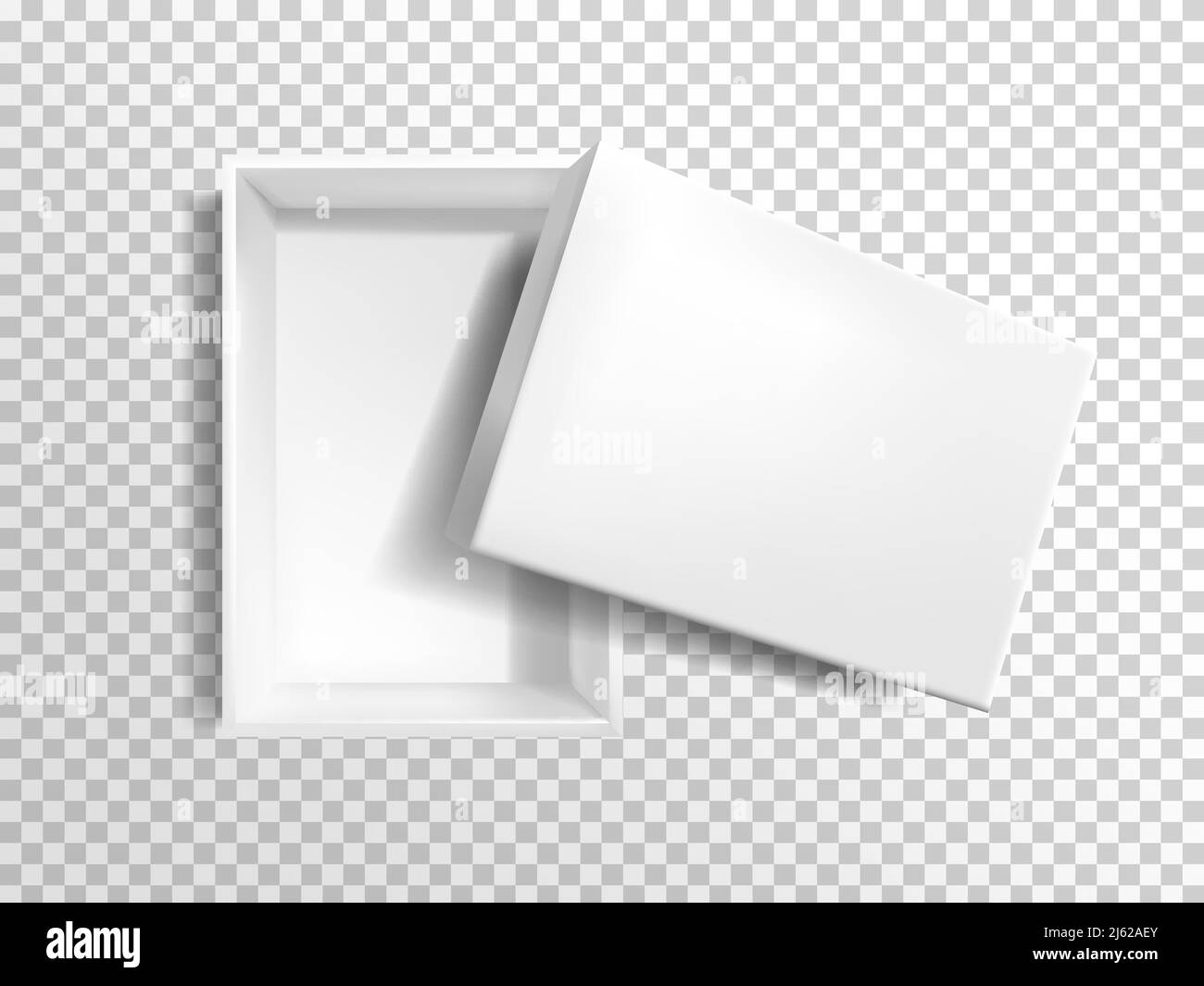 Vector 3d realistic white empty box isolated on transparent background ...
