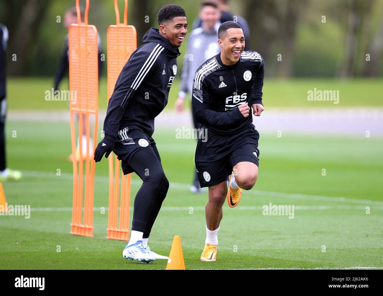 Leicester City's Youri Tielemans (right) and Wesley Fofana during a ...