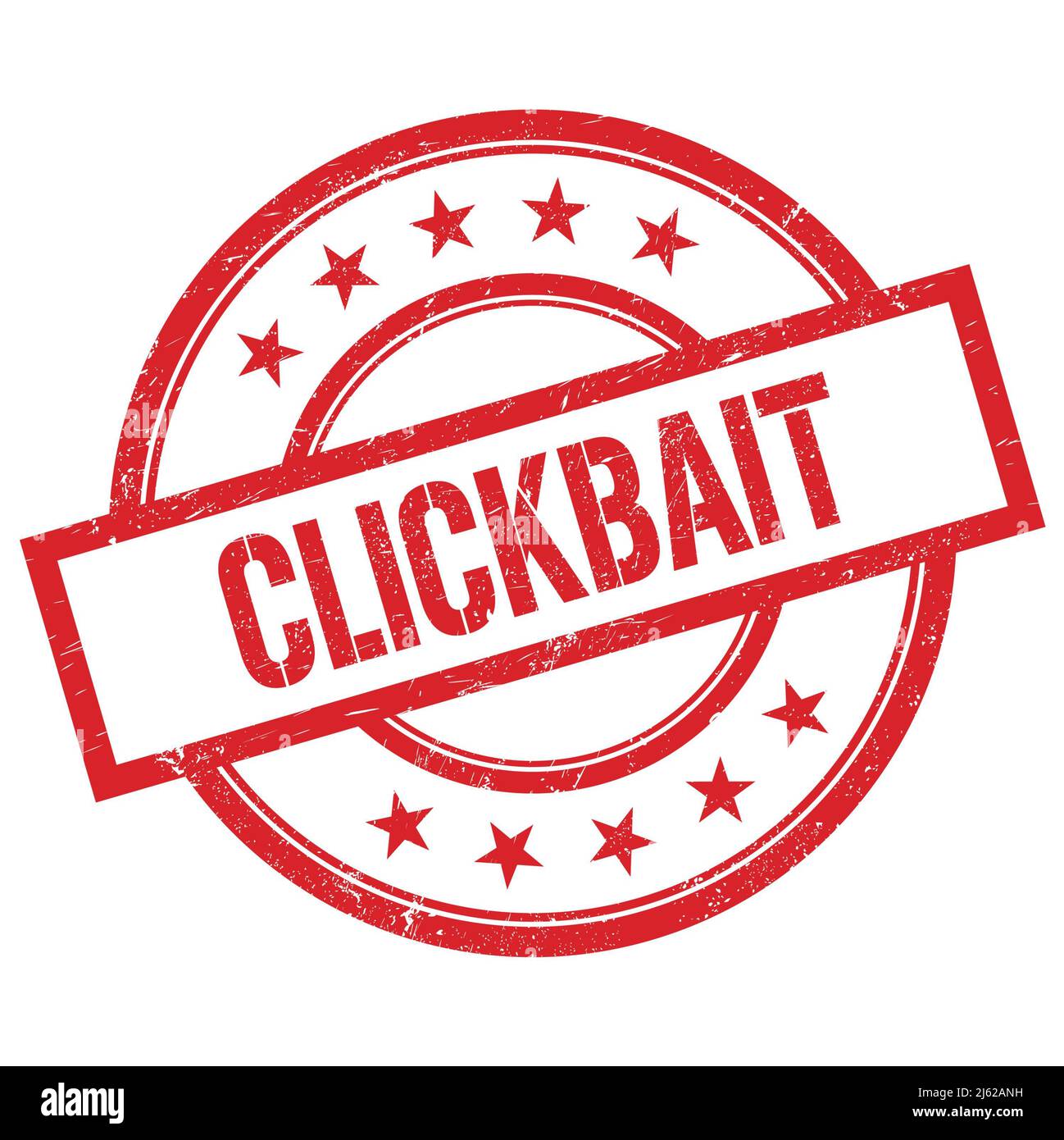 CLICKBAIT text written on red round vintage rubber stamp Stock Photo ...