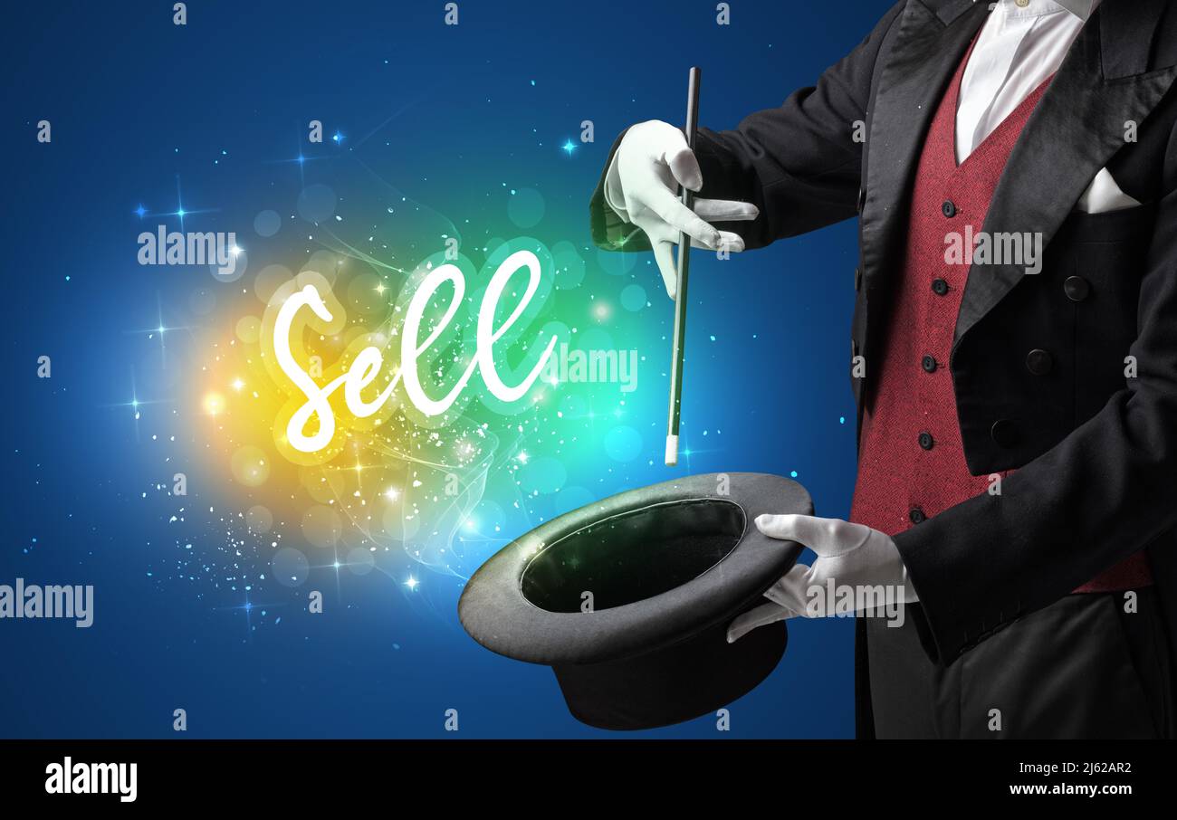 Young magician is showing magic trick Stock Photo - Alamy