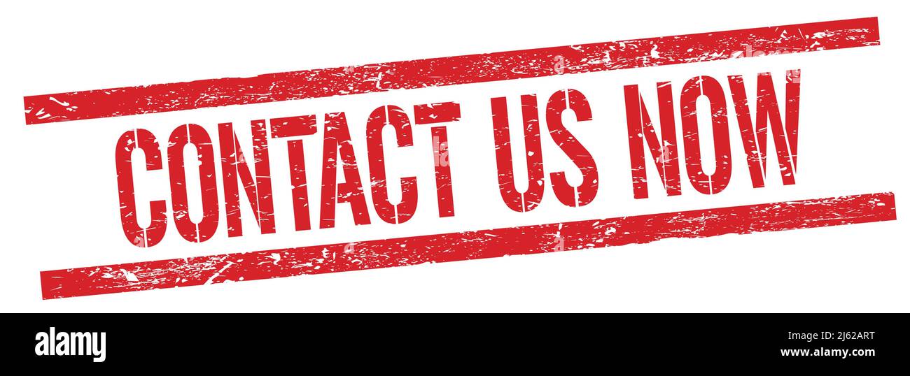 CONTACT US NOW text on red grungy rectangle stamp sign Stock Photo - Alamy