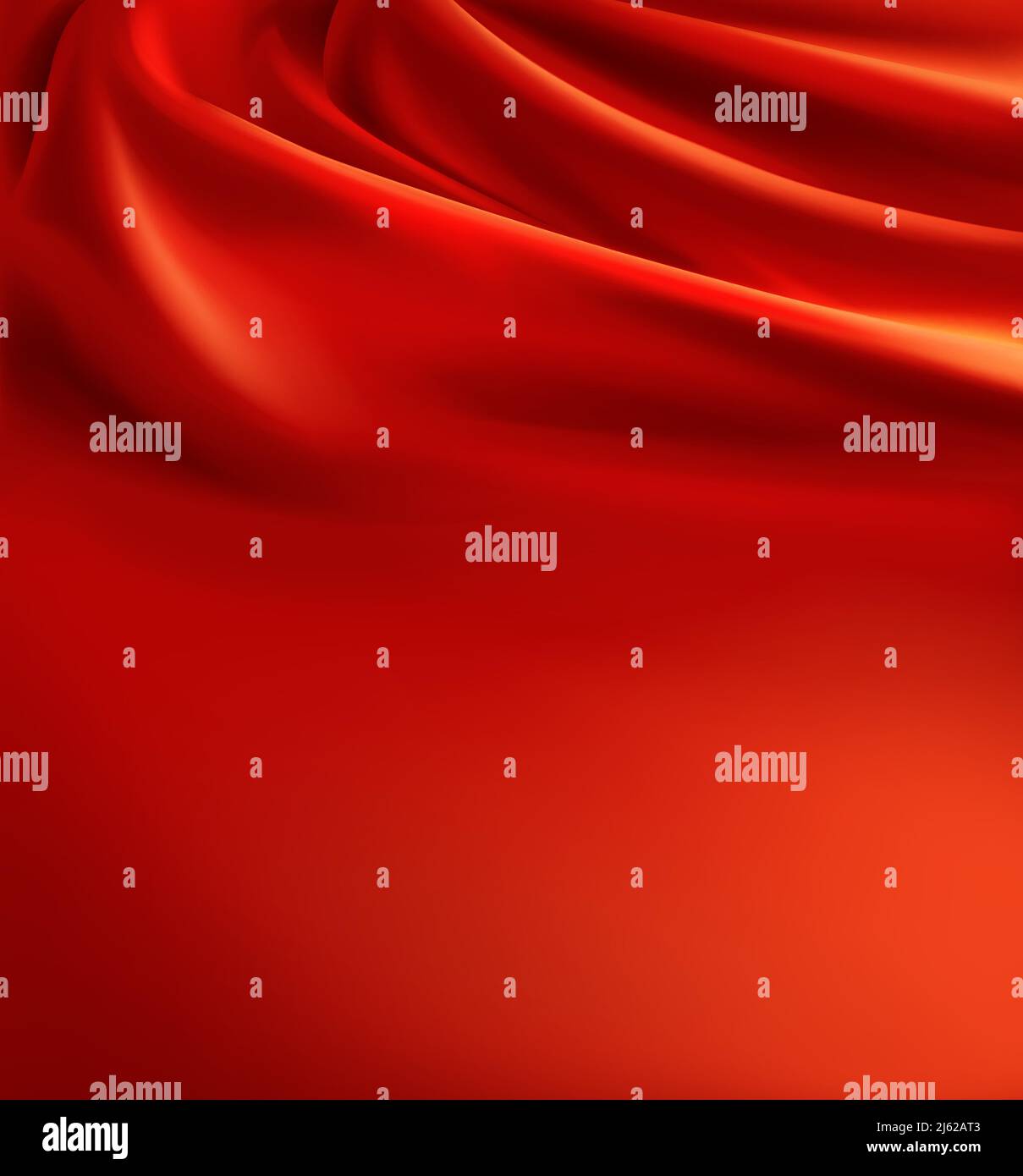 Vector 3d realistic red fabric background, luxury silk cloth with folds ...