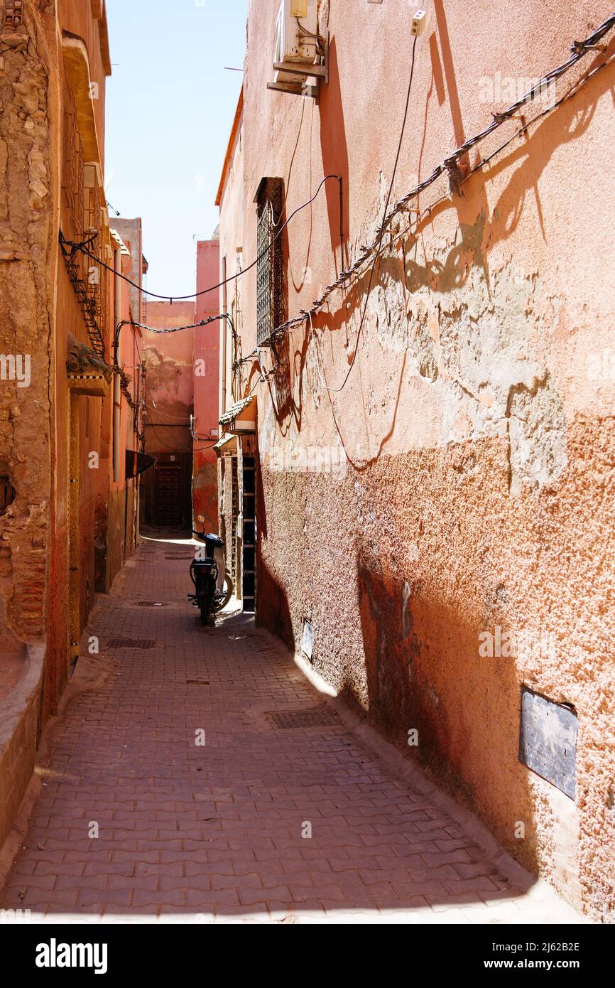 Streets of Marrakech in the Medina district Stock Photo - Alamy
