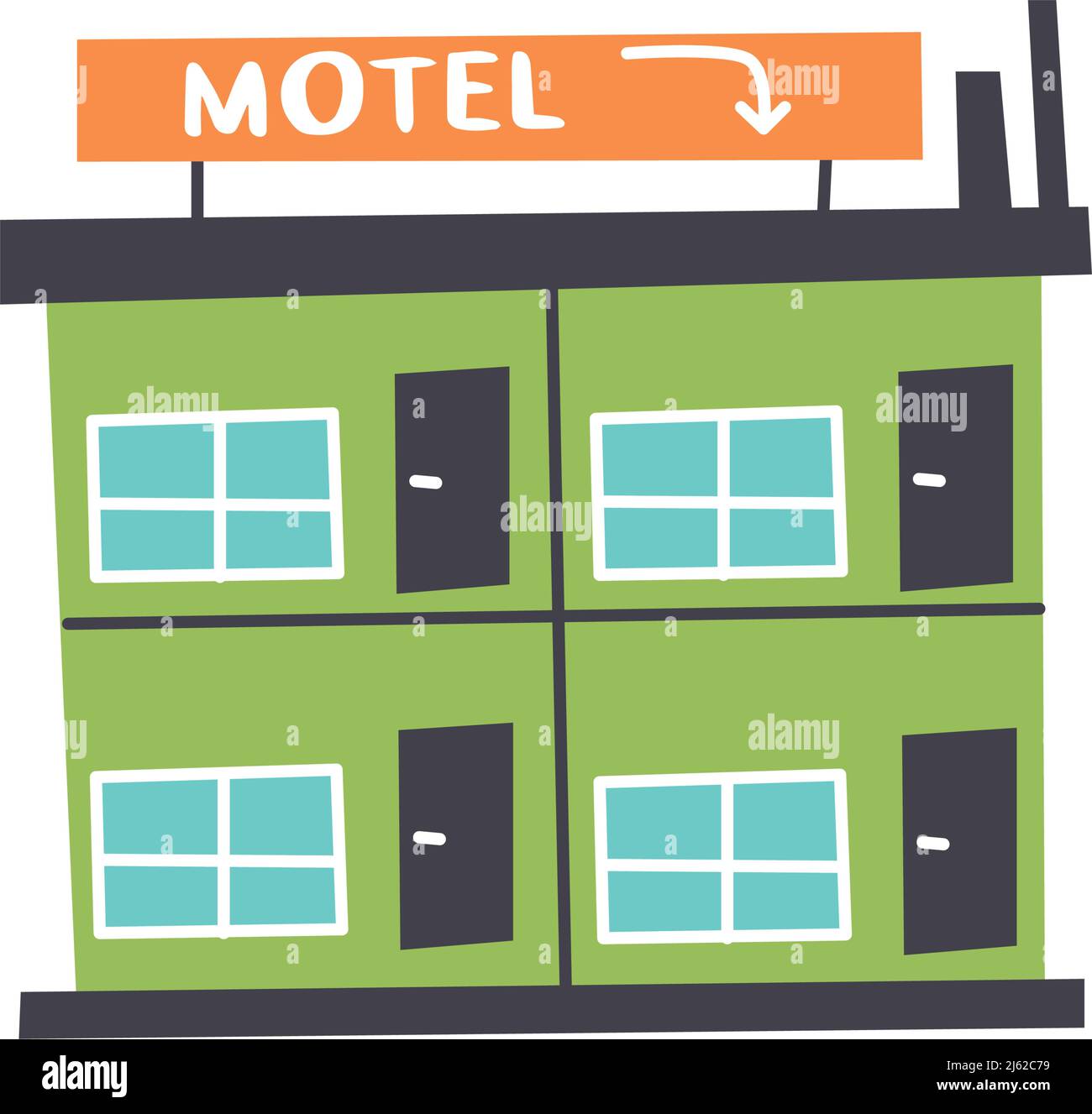 Hotel with green windows Stock Vector Images - Alamy