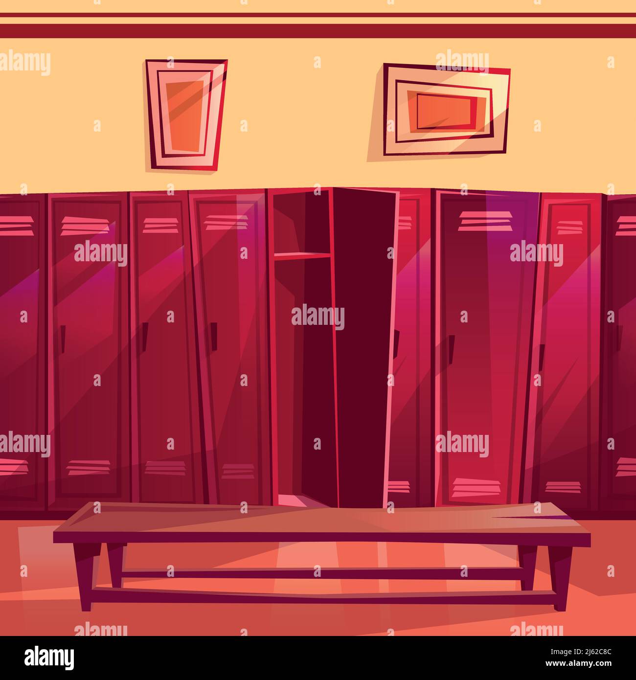 Locker room vector illustration of seamless gym or school sport ...
