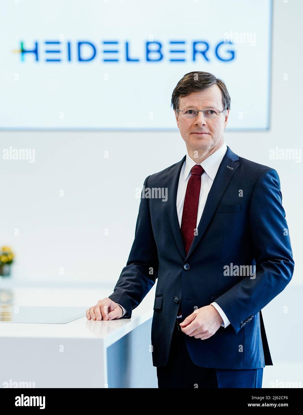 Wiesloch, Germany. 27th Apr, 2022. Ludwin Monz, CEO of Heidelberger ...