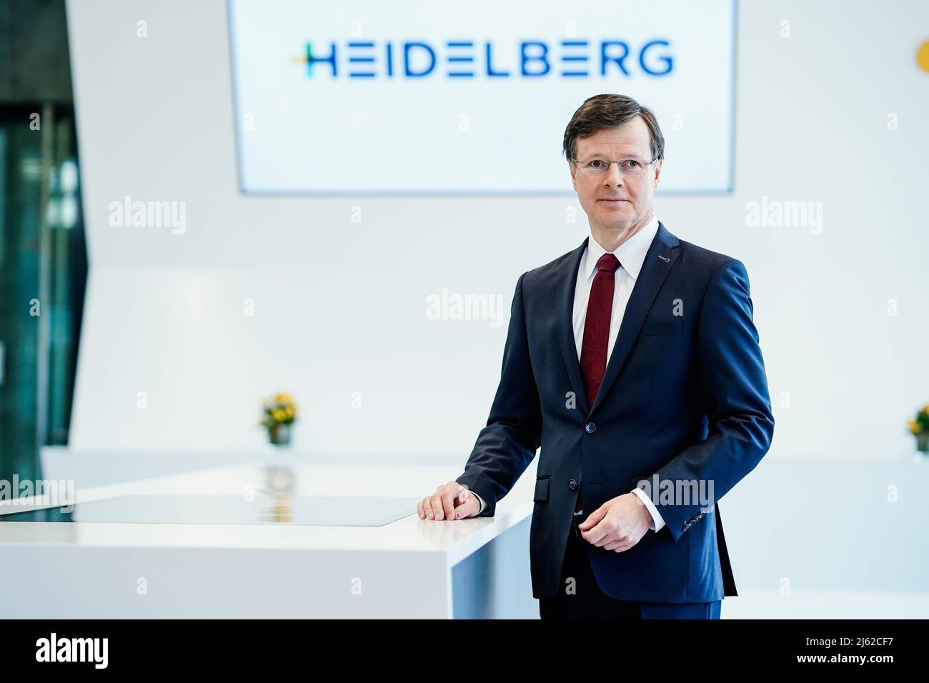 Wiesloch, Germany. 27th Apr, 2022. Ludwin Monz, CEO of Heidelberger ...