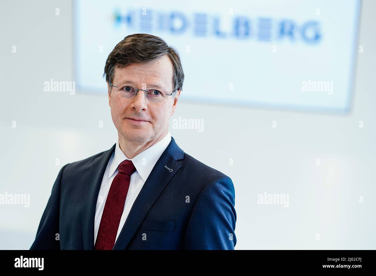 Wiesloch, Germany. 27th Apr, 2022. Ludwin Monz, CEO of Heidelberger ...