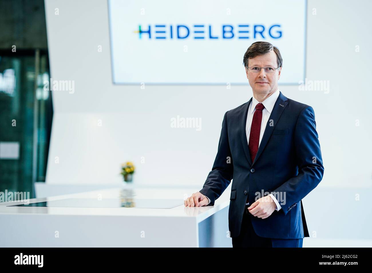 Wiesloch, Germany. 27th Apr, 2022. Ludwin Monz, CEO of Heidelberger ...