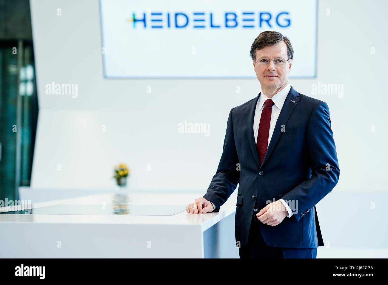 Wiesloch, Germany. 27th Apr, 2022. Ludwin Monz, CEO of Heidelberger ...
