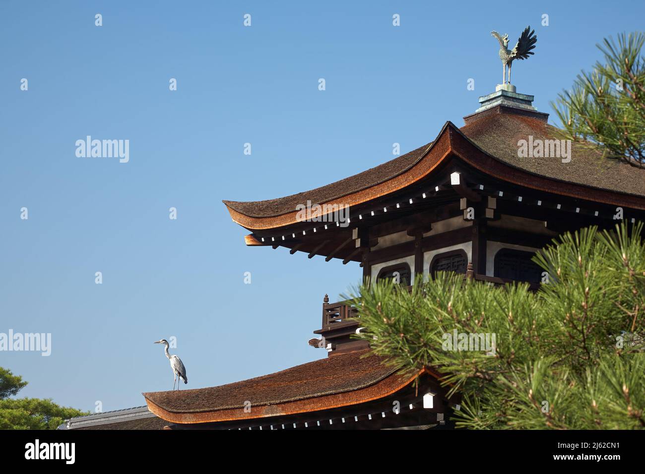 The pavilion of Taihei-kaku (Hashidono) wooden covered bridge in the ...