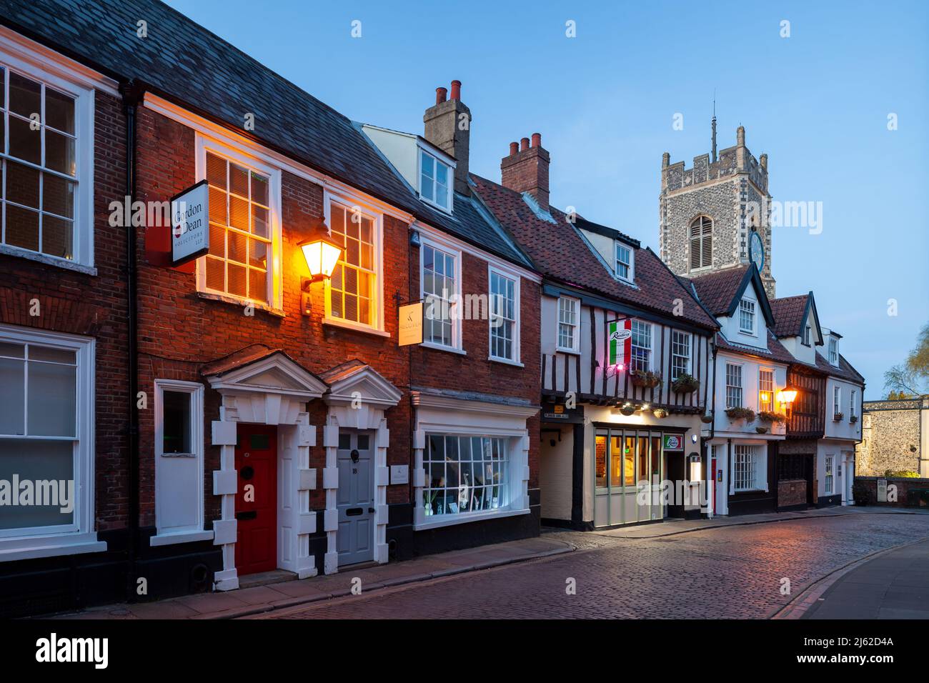Night falls on Princes Street in Norwich, England Stock Photo - Alamy