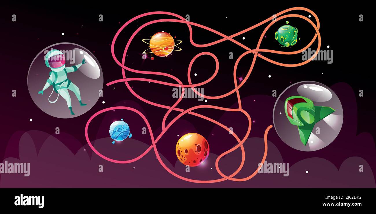 Vector cartoon choose the right path educational game for children in ...