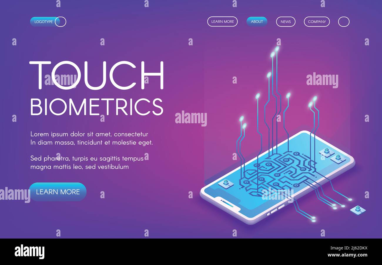 Touch biometrics technology vector illustration of digital fingerprint ... Touch biometrics technology vector illustration of digital fingerprint ...