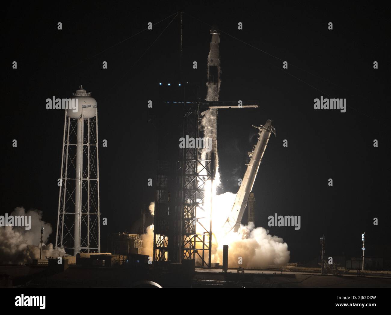 Kennedy Space Center, United States. 27th Apr, 2022. A SpaceX Falcon 9 ...